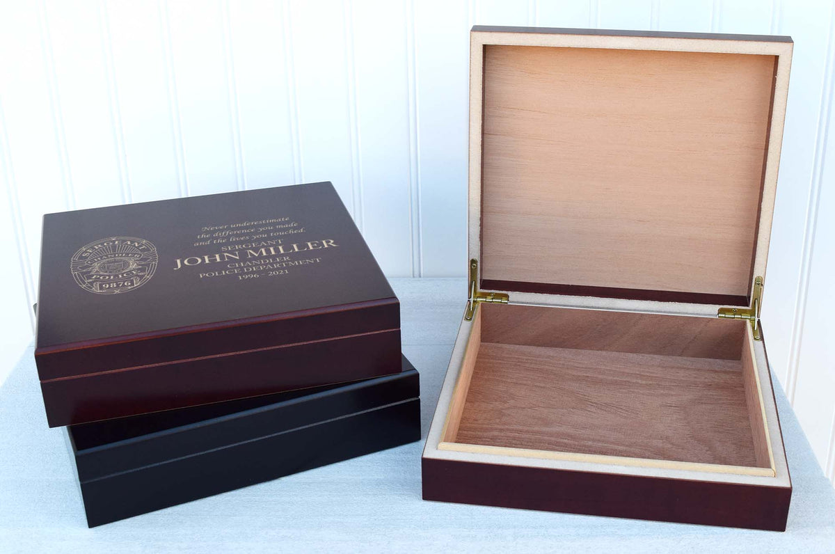 Custom Engraved Keepsake Box, Laser Engraved Humidor, Law Enforcement ...