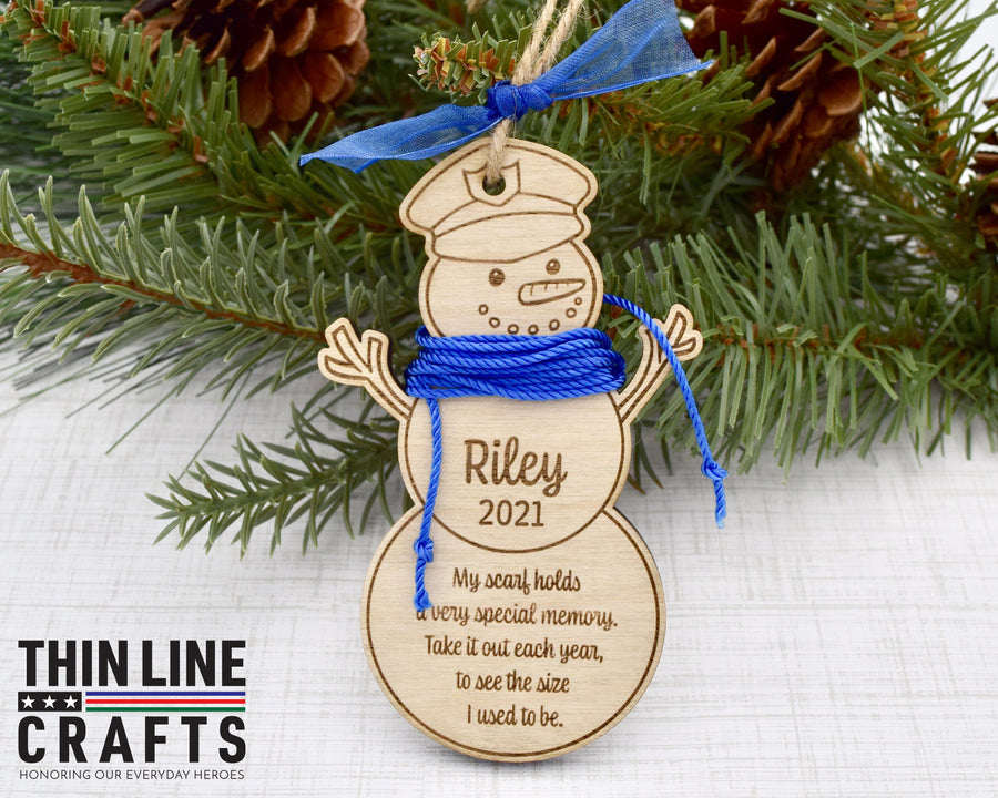 Child's Height Engraved Snowman Keepsake Ornament, Personalized Snowma ...